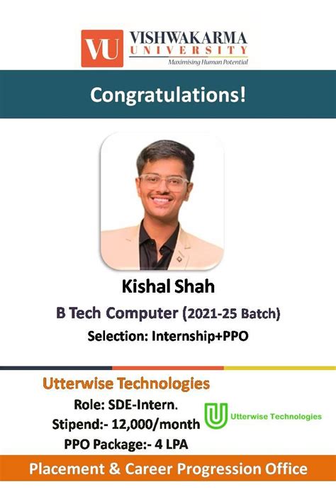 Heartfelt Congratulations To Mr Kishal Shah From Vishwakarma