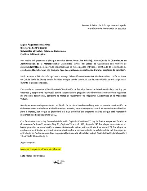 1 Carta De Prórroga 30 06 21 Asunto Solicitud De Prórroga Para