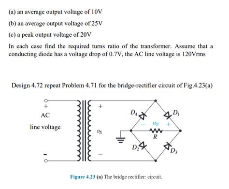 Solved A An Average Output Voltage Of 10v B An Average