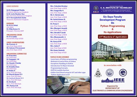 Six Days Faculty Development Program On Python Progranming And Its K