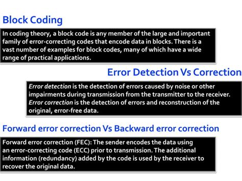 Sybsc It Computer Networks Unit Ii Error Detection And Correction Ppt
