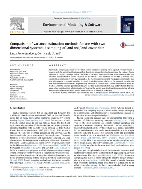 Pdf Comparison Of Variance Estimation Methods For Use With Two
