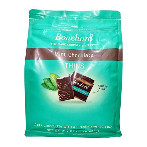 Chocolate Dark With Mint Thins Bouchard 600 Gm