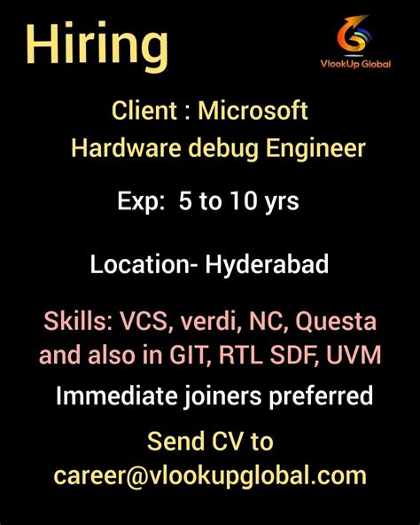 Vlookup Global Technologies On Linkedin Hiring Hardwareengineer Hardwaredebugengineer
