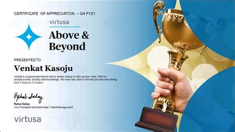 Venkat Sai Teja Kasoju On Linkedin Virtusa Thankyou