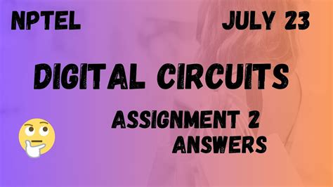 Assignment 2 Digital Circuits Week 2 Nptel Hanumansview Youtube