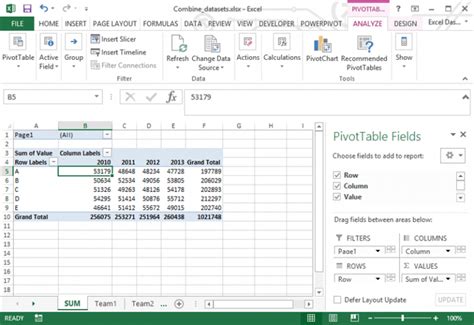 Consolidate Worksheets Into One Pivot Table Free Printable