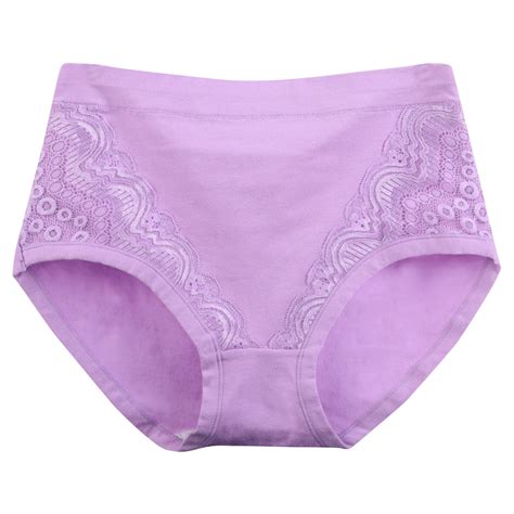 Virmaxy Womens Oversized Period Underwear Panties Solid Lace Plus Size