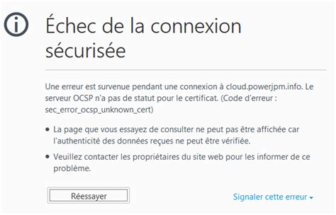 Explication De Lerreur Firefox Sec Error Ocsp Unknown Cert Powerjpm