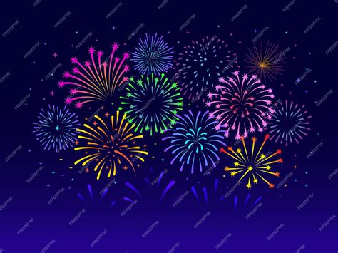 Multicolored Fireworks Clipart