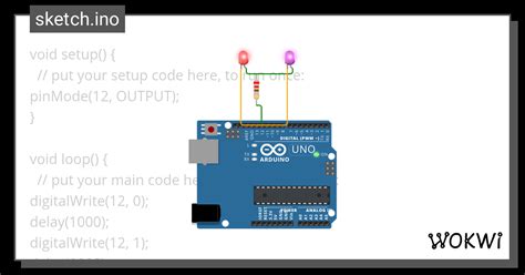 Una Sola Resistencia Para Un Led Wokwi ESP32 STM32 Arduino Simulator