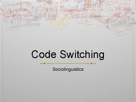 Code Switching Sociolinguistics An Introduction To Code Switching