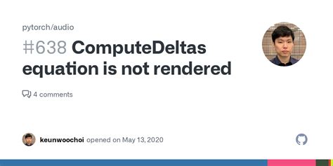 Computedeltas Equation Is Not Rendered · Issue 638 · Pytorchaudio · Github