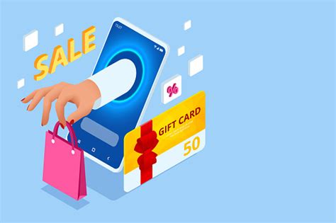 주말 세일 및 할인 혜택 온라인 쇼핑 할인 쿠폰으로 계절 세일 아이소메트릭 스마트폰 온라인 쇼핑 컨셉 온라인 상점 쇼핑 카트 아이콘입니다 등측투영법에 대한 스톡 벡터 아트