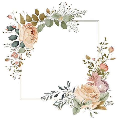 Цветочная рамка с золотой рамкой