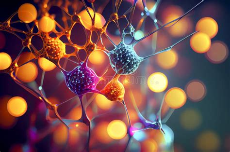 Neurons Brain Cells Neural Network Concept Generative Ai Illustration Stock Illustration