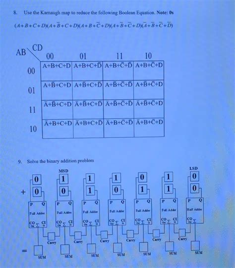 Solved 8 Use The Karnaugh Map To Reduce The Following