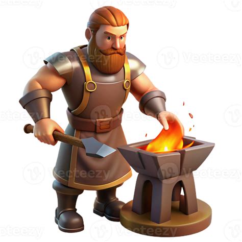 Impressive Classic Hephaestus Working At His Forge Fire Gl Authentic