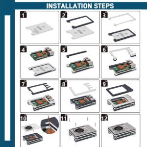 52Pi Acrylic Case 9 Layers Enclosure With Cooling Fan Heatsink For Raspberry Pi 5 Oz Robotics