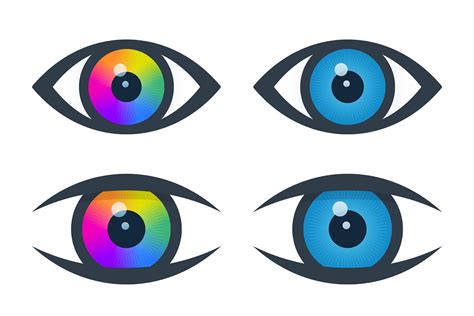 Eye Icons With Colorful Eyeball 662299 Vector Art At Vecteezy