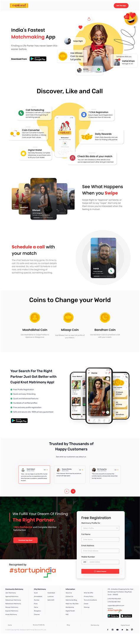 Landing Page Design For Dating App On Behance