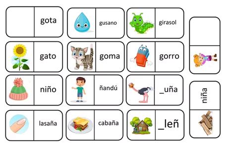 Domin De Palabras Con La Letra G Profe Social