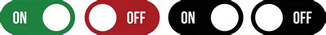 On Off Toggles Switch Buttons Vector Set Green And Red On Off Switcher
