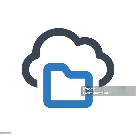 클라우드 폴더 아이콘벡터 일러스트 레이 션입니다 클라우드 데이터 스토리지 폴더 파일 문서 공유 공유 저장 라인 개요 아이콘 문서에 대한 스톡 벡터 아트 및 기타 이미지