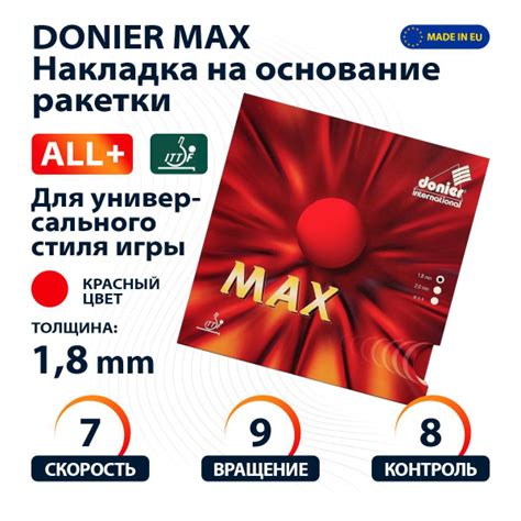 Профессиональная накладка для настольного тенниса на основание ...