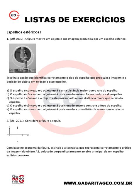 Aula 37 Fisica Espelhos Esfericos I Pdf Espelho Luz