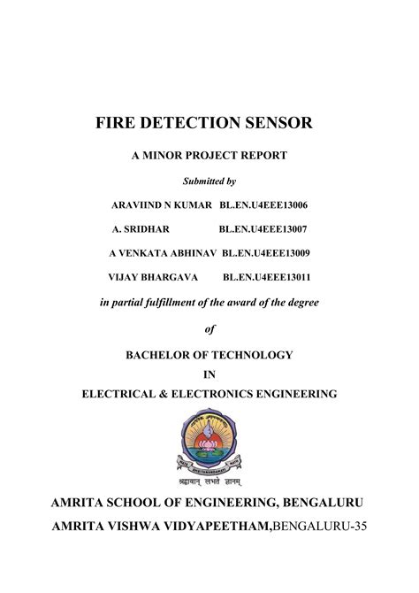 Fire Detection Sensor Pdf
