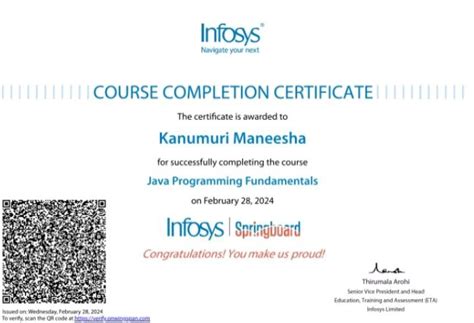 Javaprogramming Infosysspringboard Careergrowth Continuouslearning Maneesha Kanumuri
