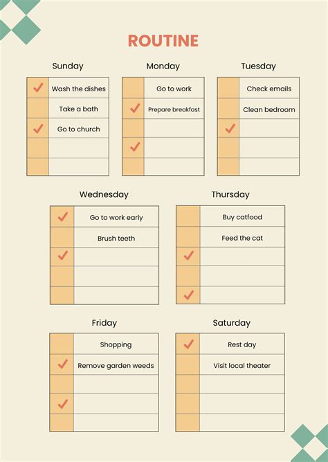 Cool Color Routine Chart Printable — The Ever Co 56 Off