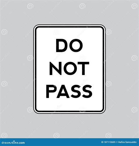 Do Not Pass Road Sign Vector Illustration Decorative Design Stock