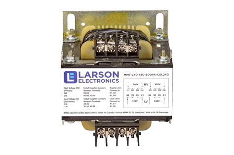 Larson Electronics 100 Va Control Transformer 240 220 200 0v Input
