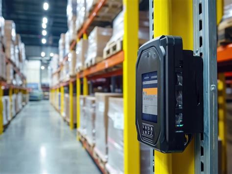 Rfid Reader Scanning Tag In Modern Warehouse Setting Premium Ai