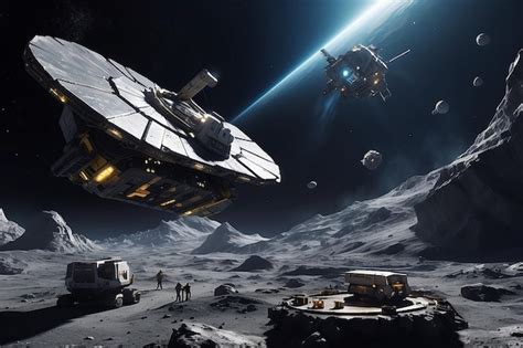 Asteroid Mining Operation Premium Ai Generated Image