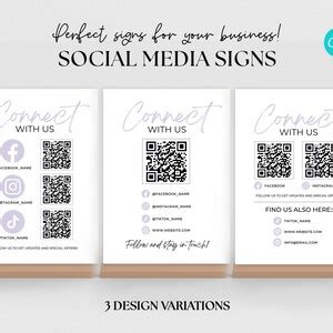 Follow Us On Social Media Sign QR Code Social Media Sign Follow Us On Facebook Social Media