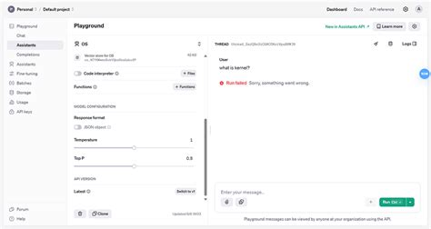 Run Failed Sorry Something Went Wrong In Playgroundassistant Community Openai Developer