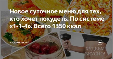 Новое суточное меню для тех, кто хочет похудеть. По системе «1-1-4 ...
