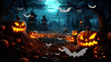 16 Seconds Halloween Pumpkin Spooky Tree Bats Flying Hd Video 1920 1080
