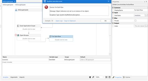 For Each Row Message Object Reference Not Set To An Instance Of An