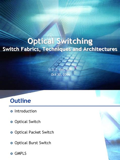 Optical Switching Switch Fabrics Techniques And Architectures Pdf