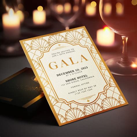 Editable Gala Party Invitation Gala Fundraiser Banquet Invitation