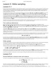 Lesson 5 Gibbs Sampling Pdf 1 7 2018 Lesson 5 Gibbs Sampling Lesson 5 Gibbs Sampling Lesson