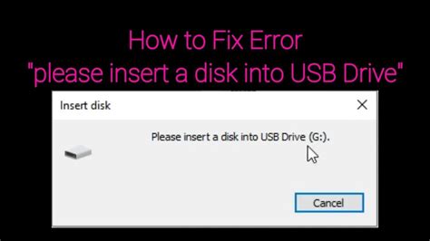How To Fix Please Insert A Disk Into Usb Drive [ Solved ] Windows 10 11 Youtube
