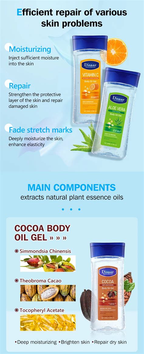 Disaar Natural Body Oil Gel For Massage Moisturizing And Nourishing