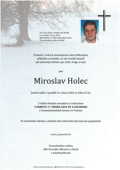 Pan Miroslav Holec Smutecnioznamenieu