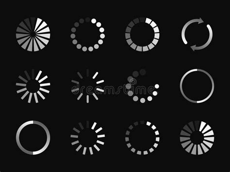 Set Of Different Load Icon Circle Website Buffer Loader Or Preloader