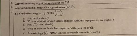 Solved Tangent Line Approximation Approximate Chegg Com